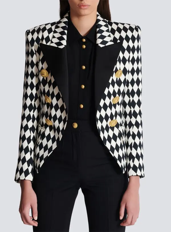 Balmain 6-button Diamond Pattern Blazer
