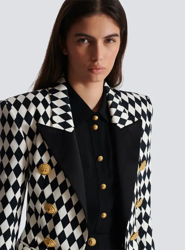 Balmain 6-button Diamond Pattern Blazer