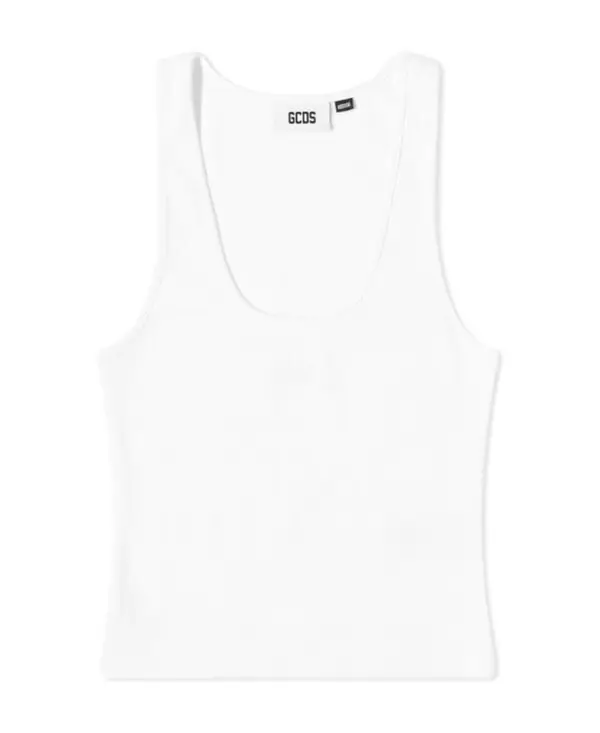 Gcds Sleeveless Jersey-knit Top - White