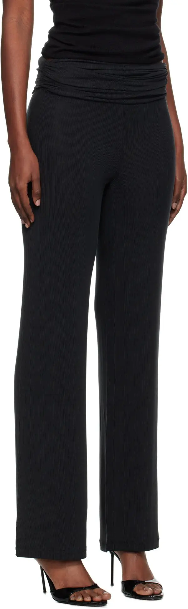 AYA MUSE Ribbed Ruched Trousers