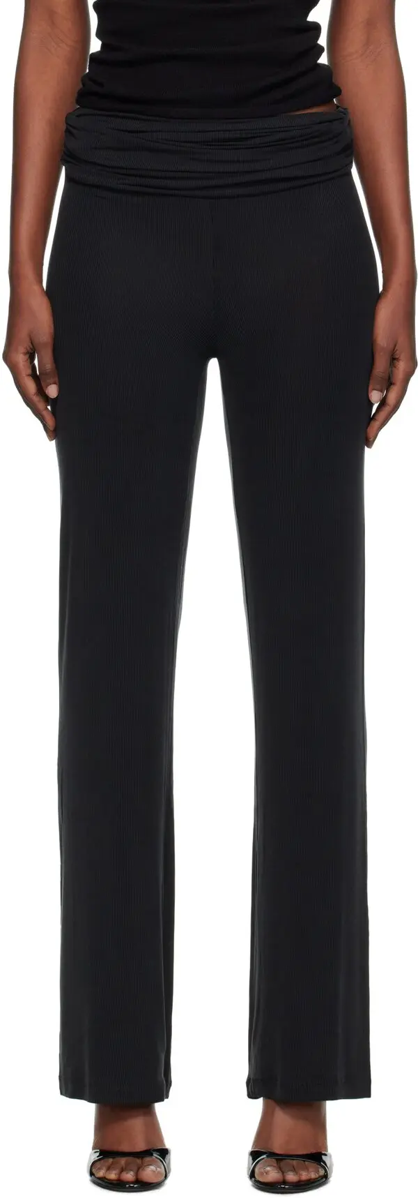 AYA MUSE Ribbed Ruched Trousers