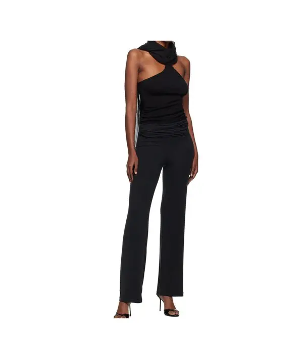 AYA MUSE Ribbed Ruched Trousers