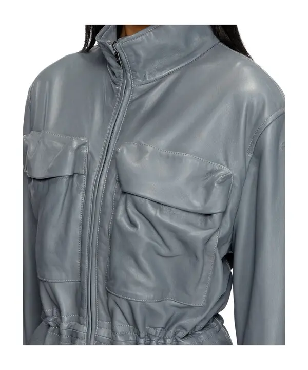 DIESEL® L-wen Leather Jacket - Grey