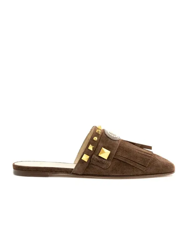 Valentino Garavani Rockstud Fringed Detail Mules