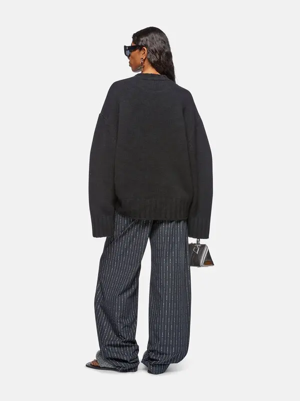 Attico Logo-embroidered Knitted Jumper - Black