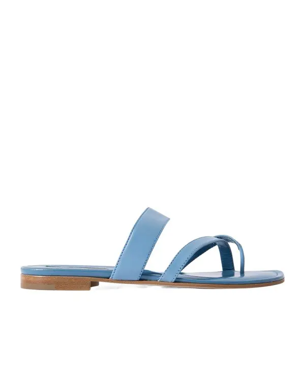 Manolo Blahnik Susa Flat Sandals - Sky-blue