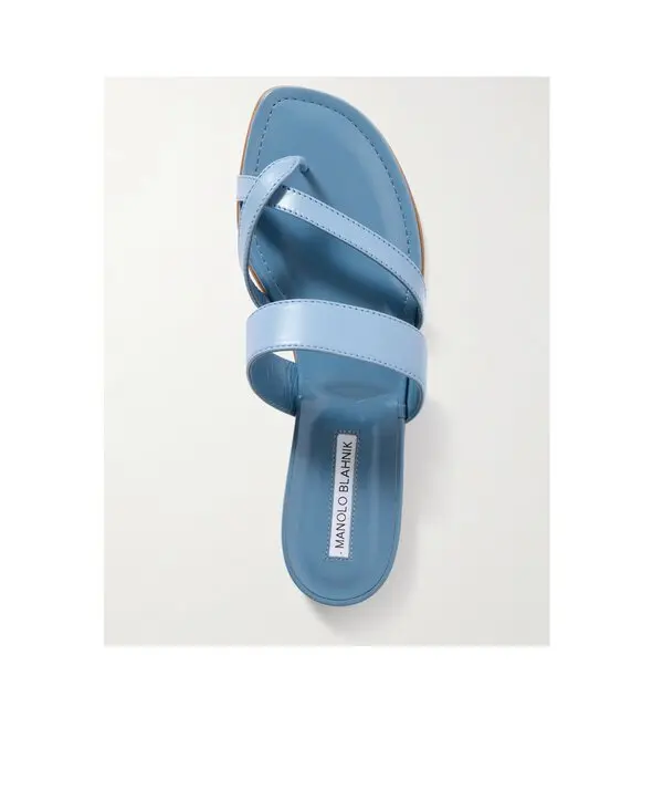 Manolo Blahnik Susa Flat Sandals - Sky-blue