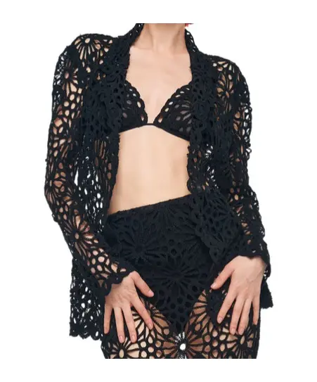 Norma Kamali Floral Motif Lace Jacket