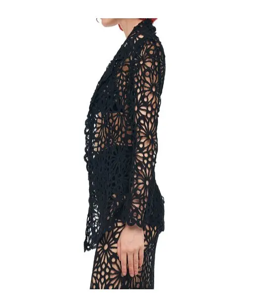 Norma Kamali Floral Motif Lace Jacket