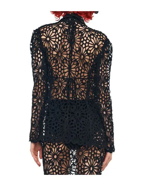 Norma Kamali Floral Motif Lace Jacket