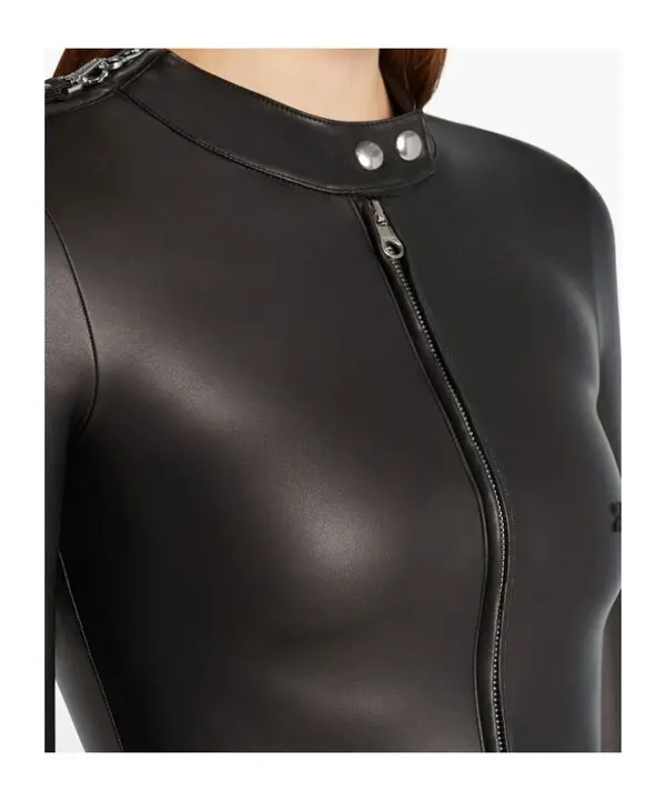 COURREGES Zipped Biker Top - Black