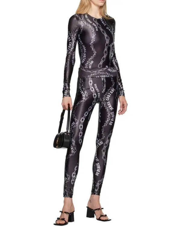 Versace Long Sleeve Chain Print Bodysuit