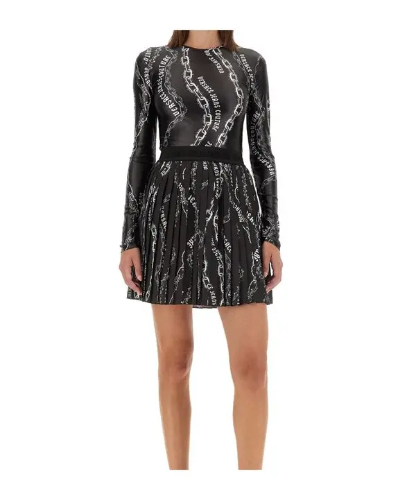 Versace Long Sleeve Chain Print Bodysuit