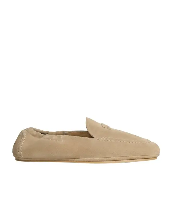 Celine Adam Loafers In Suede Calfskin - Beige