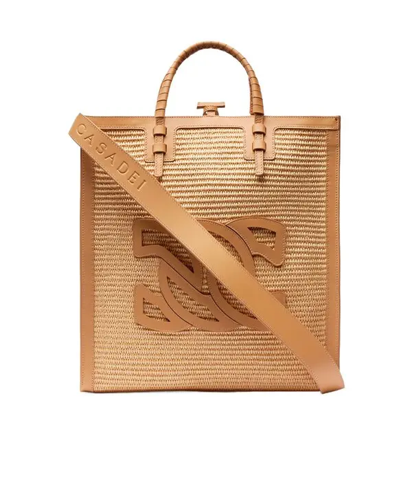 Casadei Logo Detail Woven Tote