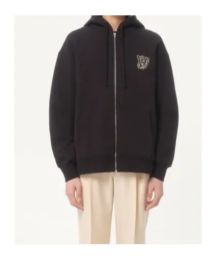 Valentino Garavani Logo Embroidered Zip-up Hoodie