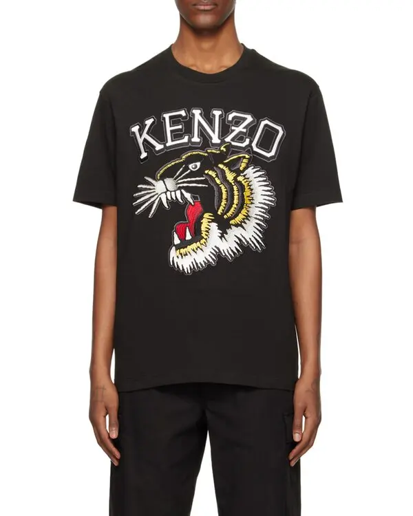 Kenzo Tiger Embroidered Crewneck T-shirt - Black