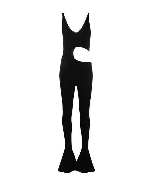Stella McCartney Cut-out Sleeveless Jumpsuit With Trumpet Legs - Black