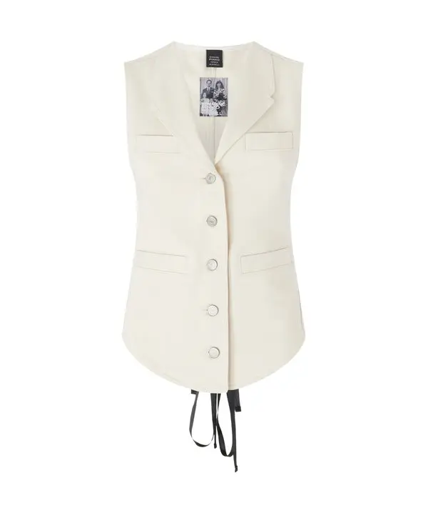 Pinko X Patrick Mcdowell Slim-fitting Denim Waistcoat - White