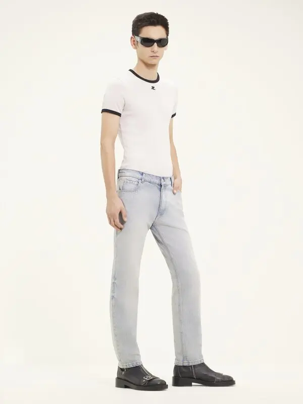 COURREGES Courrèges Logo Embroidered Straight Leg Jeans