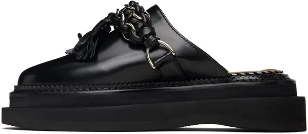 Toga Leather Slip-on Mules With Braided Detailing