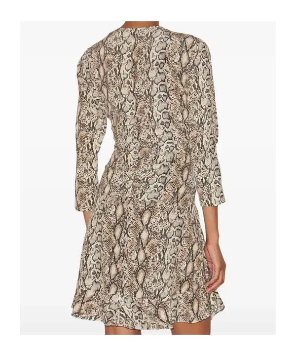 Isabel Marant Étoile Octavia Snakeskin Print V-neck Dress