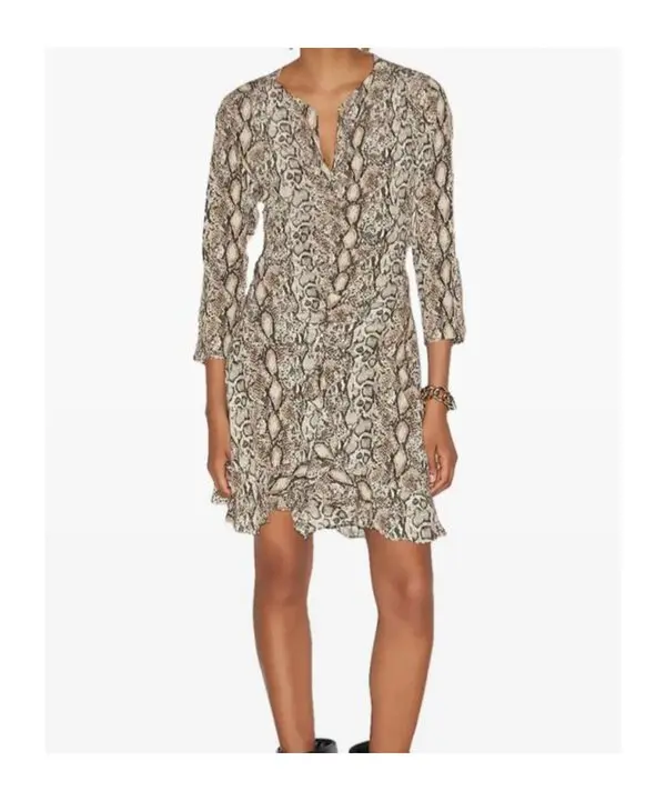 Isabel Marant Étoile Octavia Snakeskin Print V-neck Dress