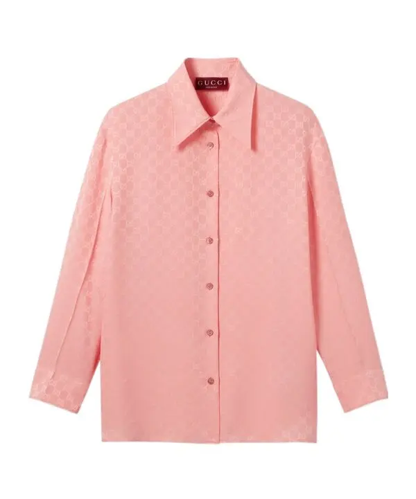 Gucci Monogrammed Long-sleeve Shirt - Pink