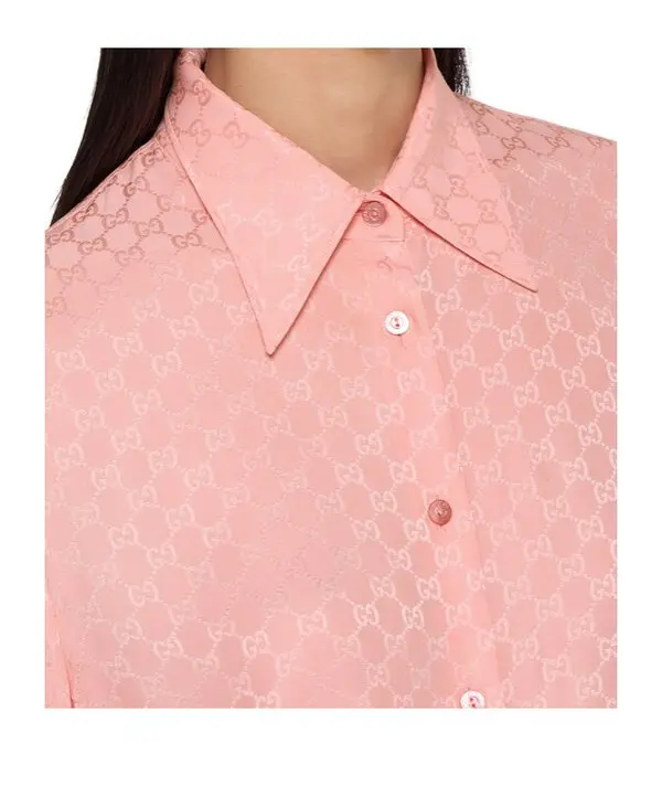 Gucci Monogrammed Long-sleeve Shirt