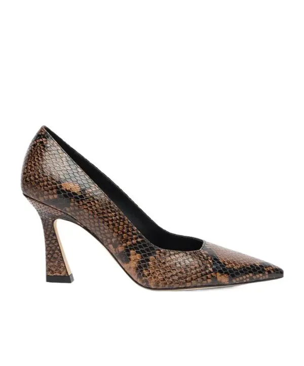 STUART WEITZMAN Vinnie 85 Sculpted Heel Pointed Toe Pumps - Brown