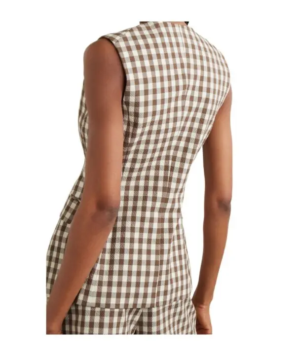 Veronica Beard Lois Gingham Vest - Brown