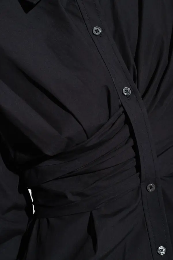 Alexander Wang Gathered Long-sleeved Shirt Dress
