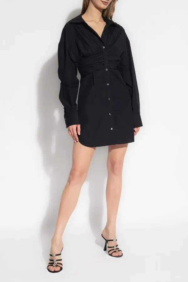Alexander Wang Gathered Long-sleeved Shirt Dress