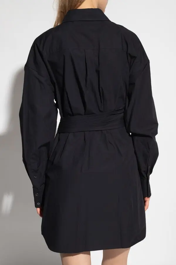 Alexander Wang Gathered Long-sleeved Shirt Dress