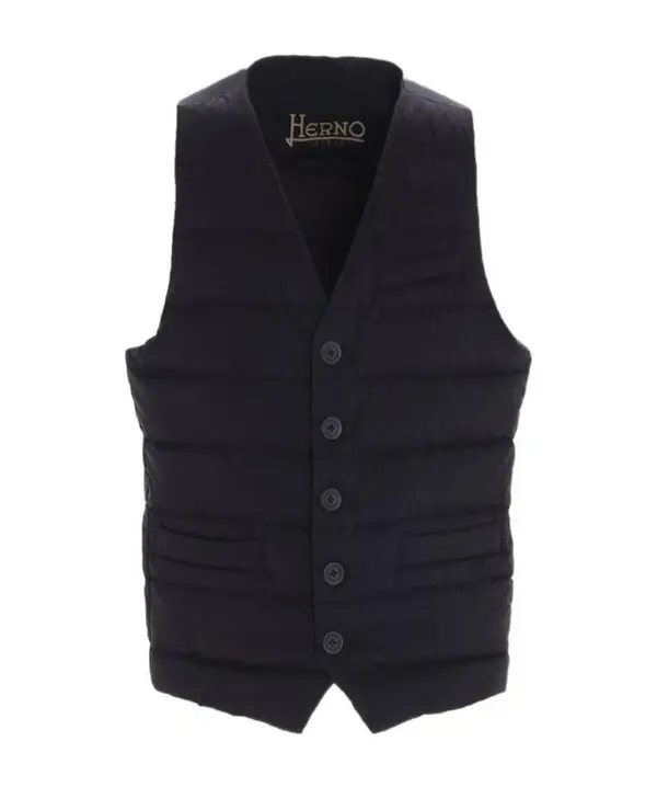 Herno Padded Button-up Gilet - Black