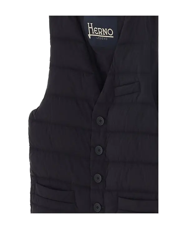 Herno Padded Button-up Gilet - Black