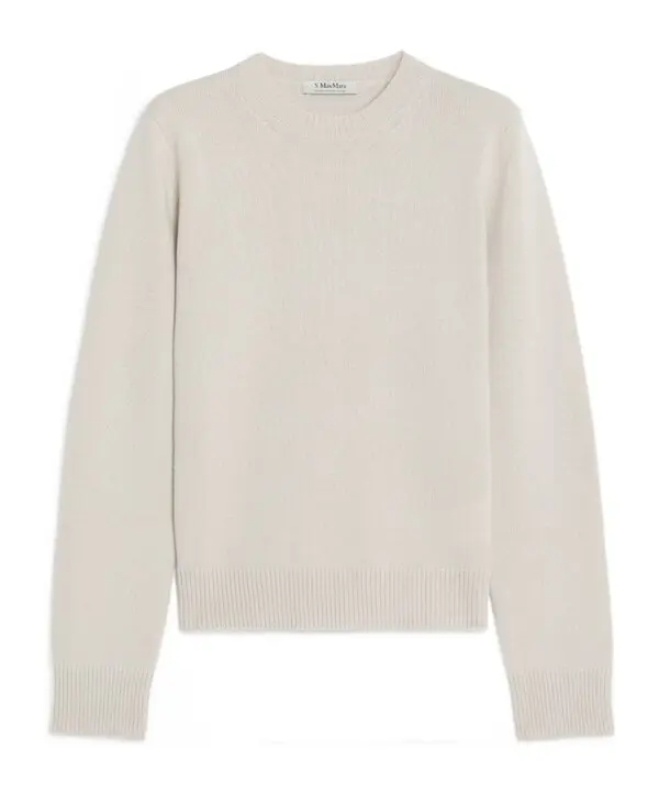 Max Mara Crewneck Jumper With Ribbed Details - Ivory