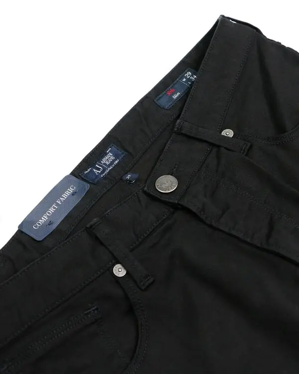 Emporio Armani Belt-loop Slim Fit Jeans - Black
