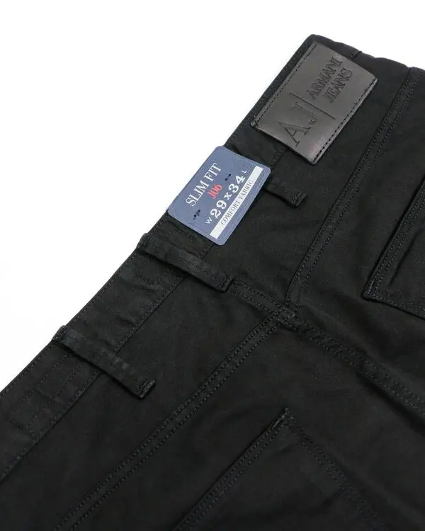 Emporio Armani Belt-loop Slim Fit Jeans - Black