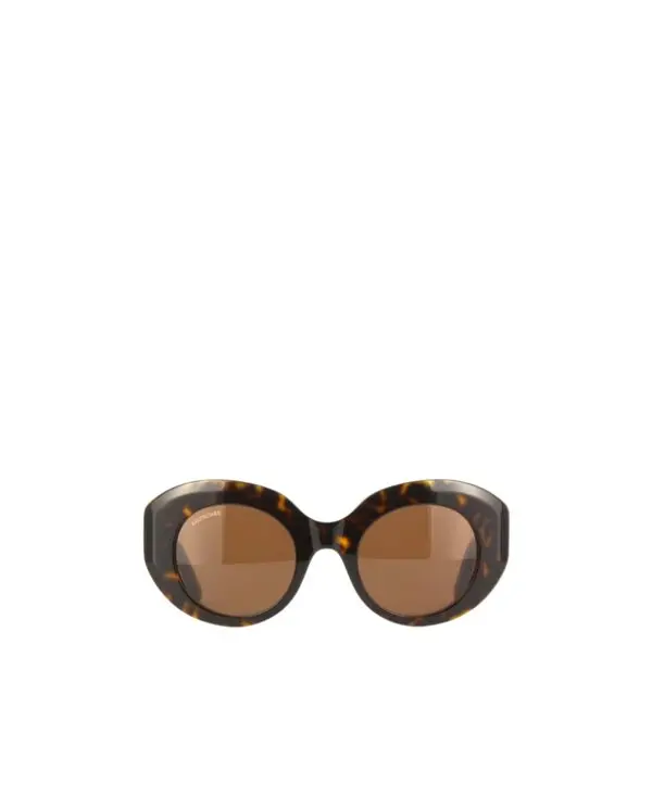 Balenciaga Oval Frame Sunglasses - Brown