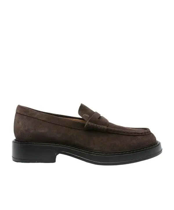 TOD'S Suede Penny Loafers - Black