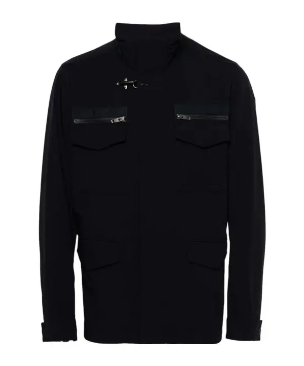 FAY High Neck Shirt Jacket With Iconic Closures