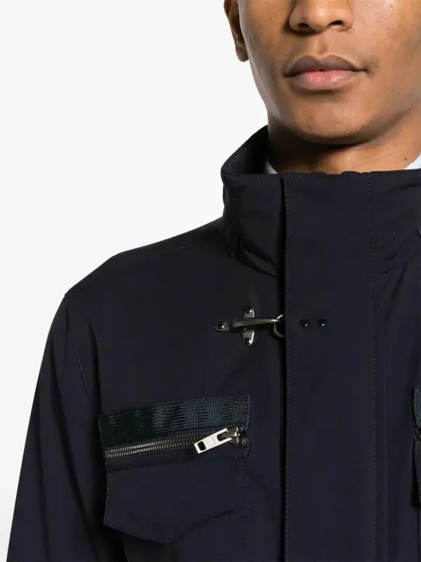 FAY High Neck Shirt Jacket With Iconic Closures