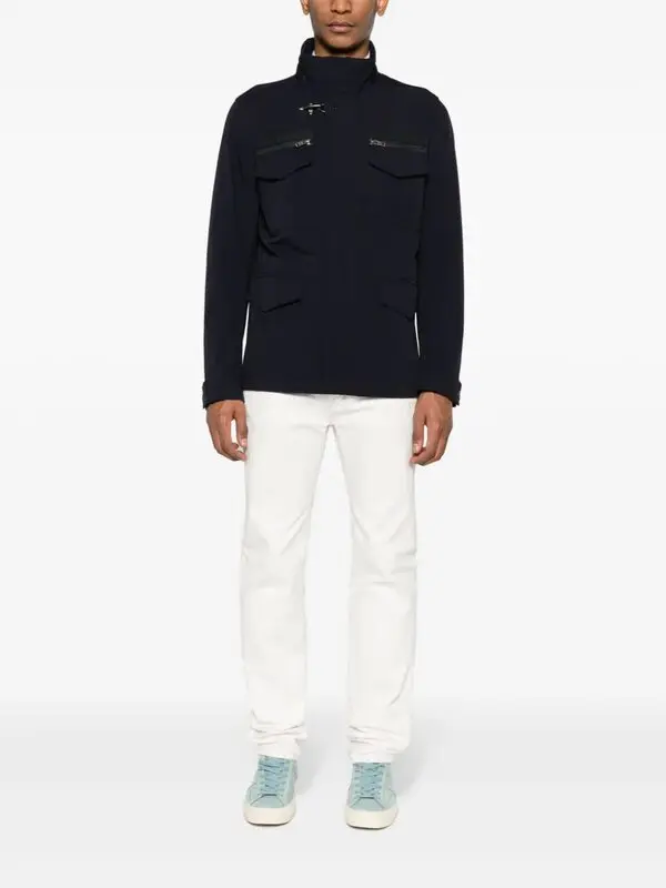 FAY High Neck Shirt Jacket With Iconic Closures