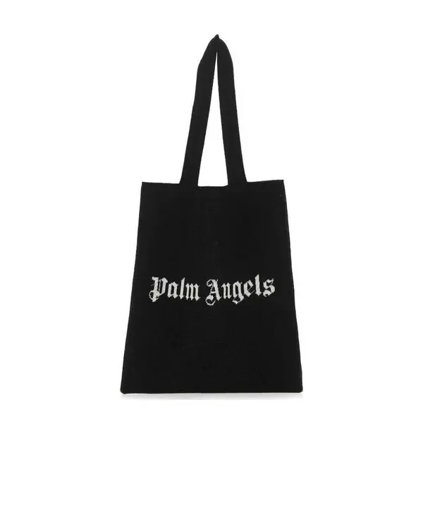 Palm Angels Logo Printed Tote Bag - Black