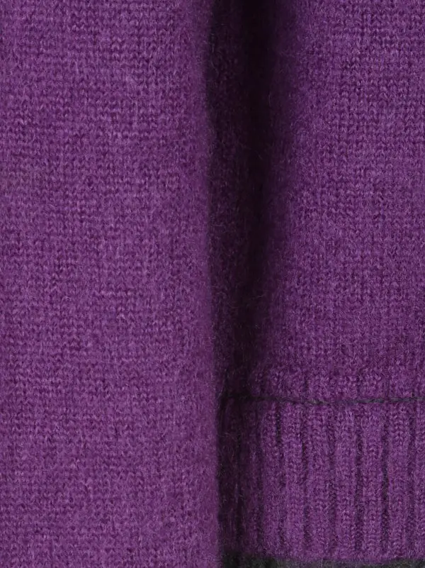 Sacai Contrasted Knitted Jumper - Purple