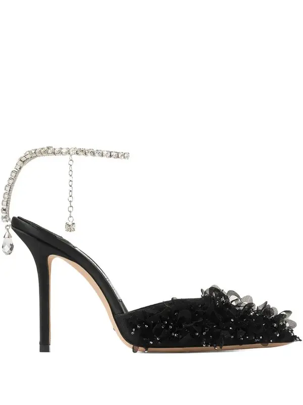 JIMMY CHOO Saeda Crystal Embellished Pointed-toe Pumps