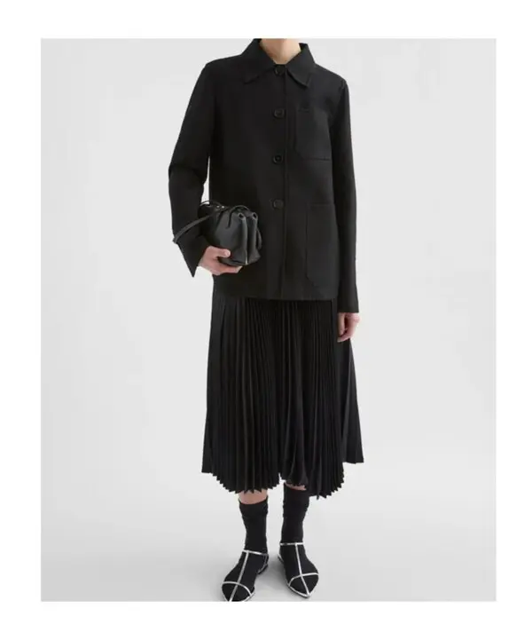JIL SANDER Button-up Shirt Jacket With Curved Hem And Buckled Cuffs - Black