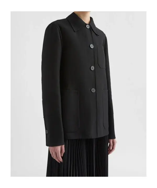 JIL SANDER Button-up Shirt Jacket With Curved Hem And Buckled Cuffs - Black