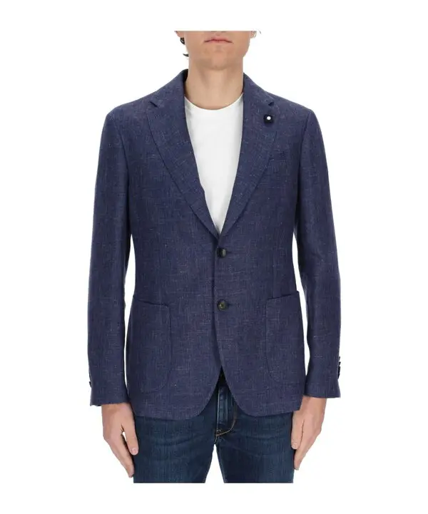 LARDINI Single-breasted Tailored Blazer - Blue